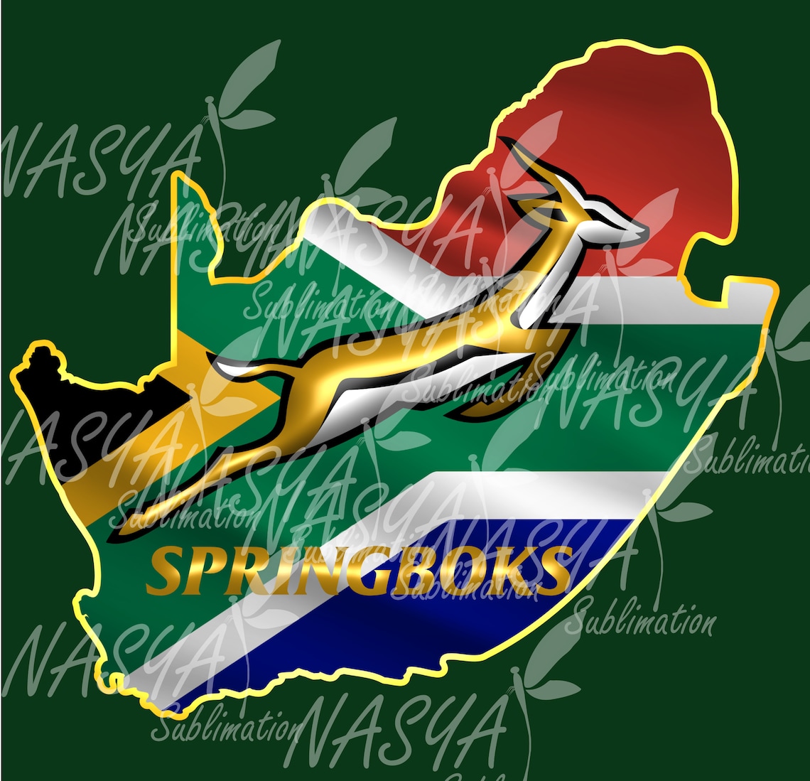 GOLDEN Springboks Logo 300dpi PNG JPEG and Gif - Etsy Australia