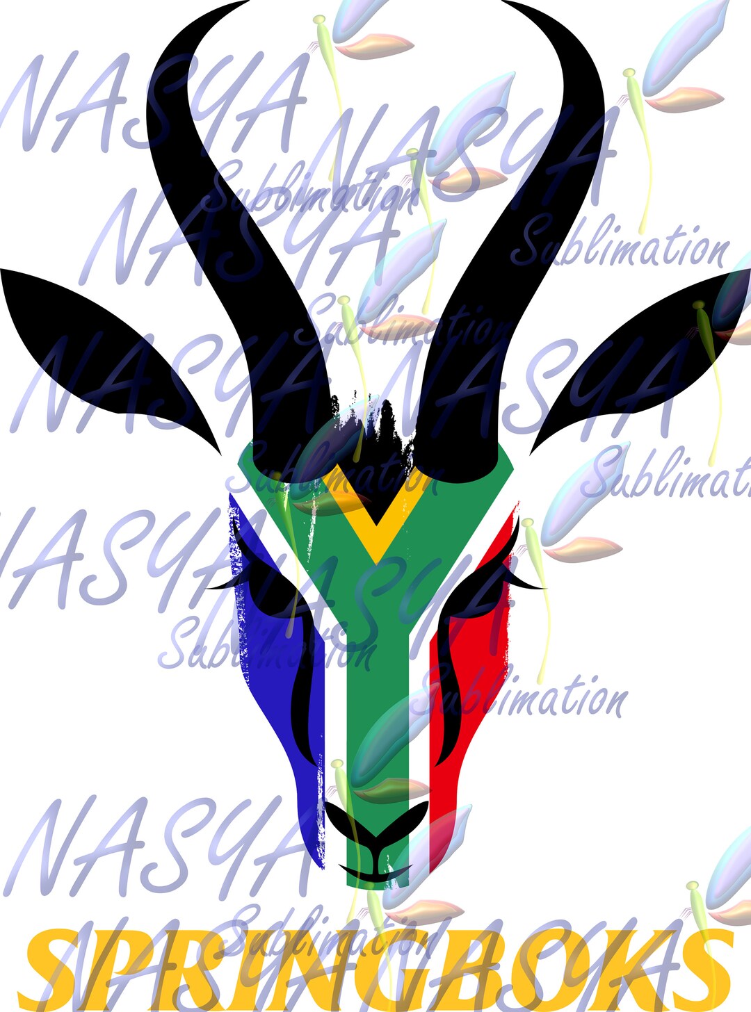 SPRINGBOKS SA Flag T-shirt Image 300dpi - Etsy