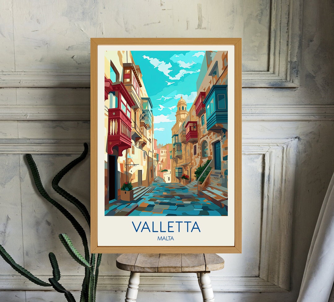 Valletta Poster Malta Poster Valletta Print Valletta Art - Etsy