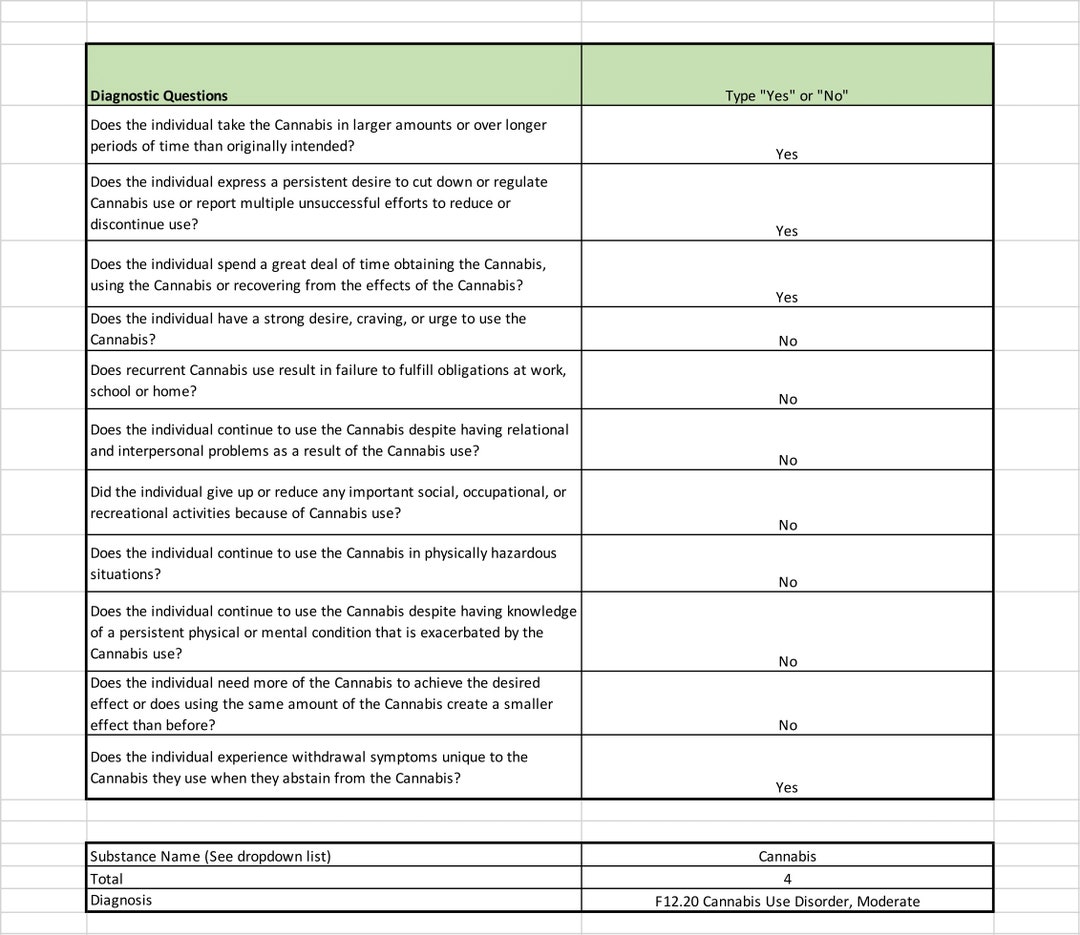 Substance Use Disorder Screener DSM-5 - Etsy