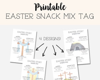 Editable Easter Story Snack Mix Printable Bag Topper, Easter Treats ...