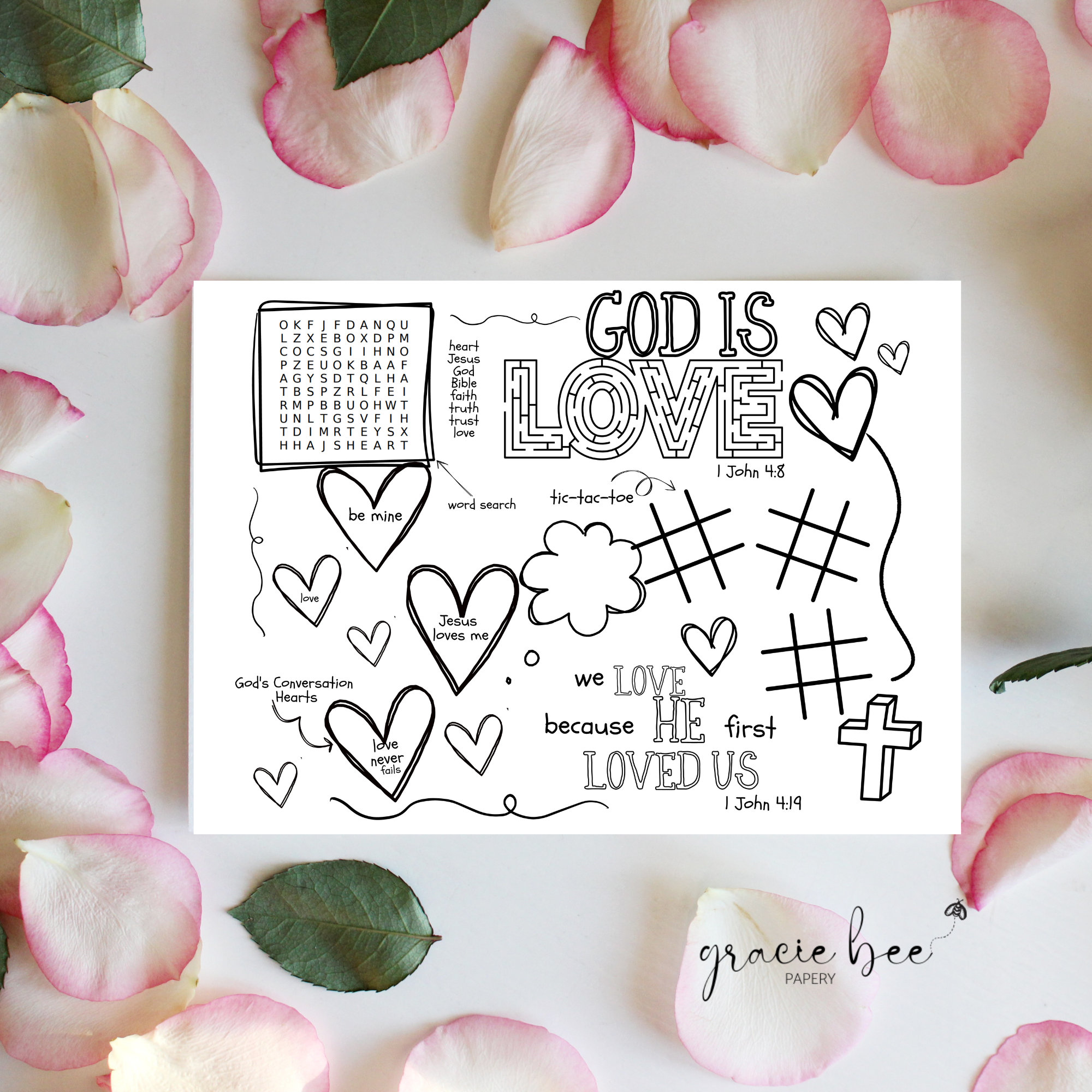 Christian Valentine's Day Activity Sheet for Kids, Scripture Valentine ...