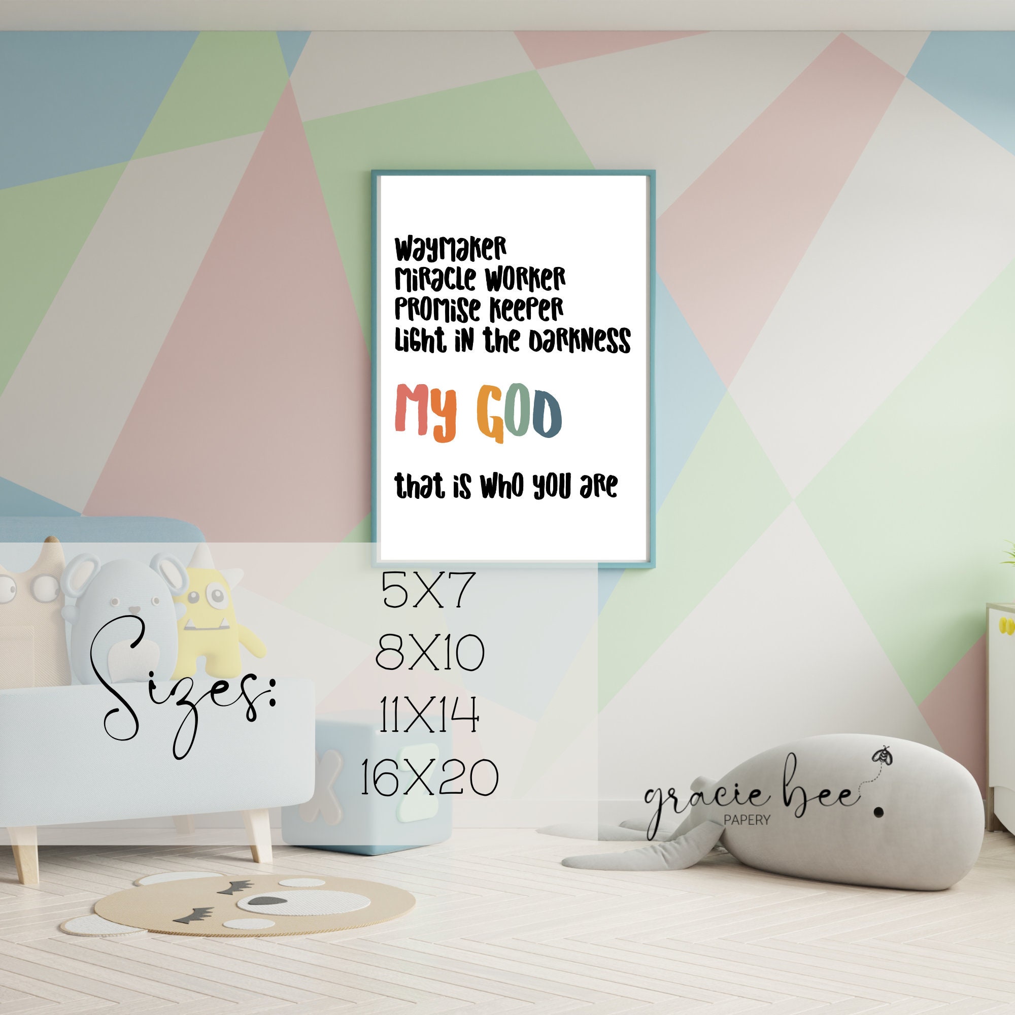 Waymaker Nursery Sunday School Bible Verse, Kid's Bible Verses Kid Min ...