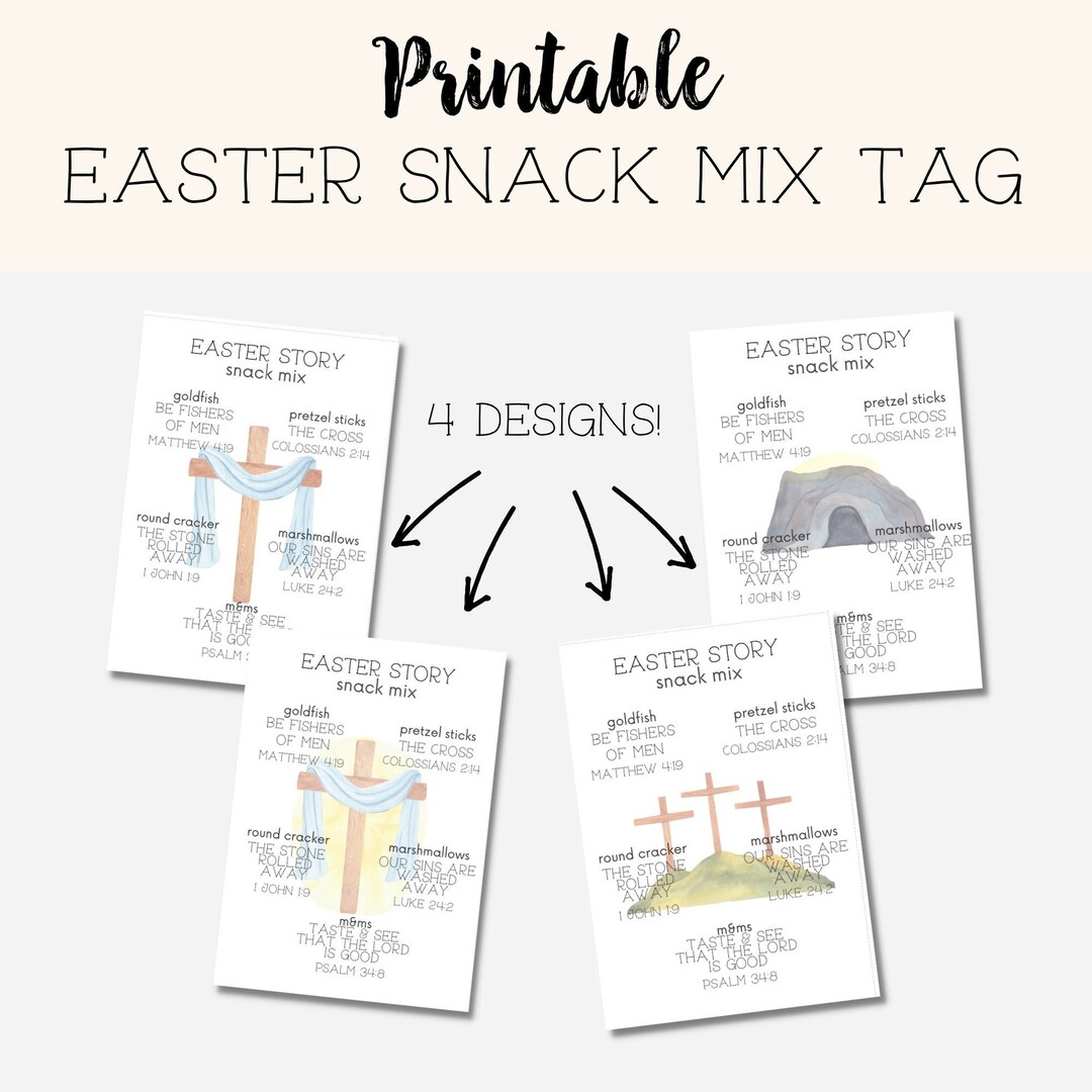Easter Story Snack Mix Printable | Easter Story Snack Treat Gift Tag ...