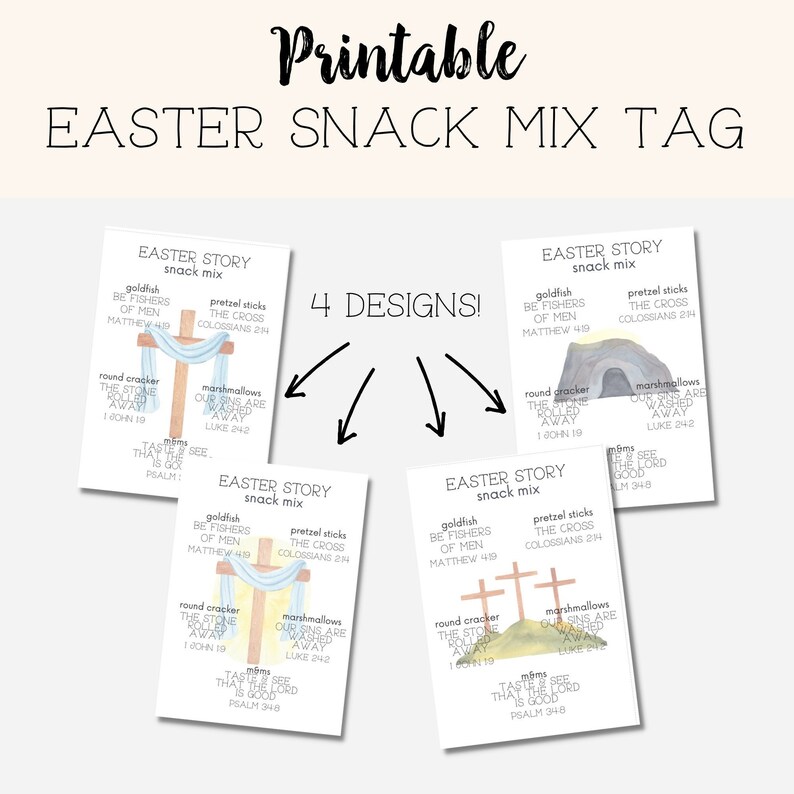 Easter Story Snack Mix Printable | Easter Story Snack Treat Gift Tag ...