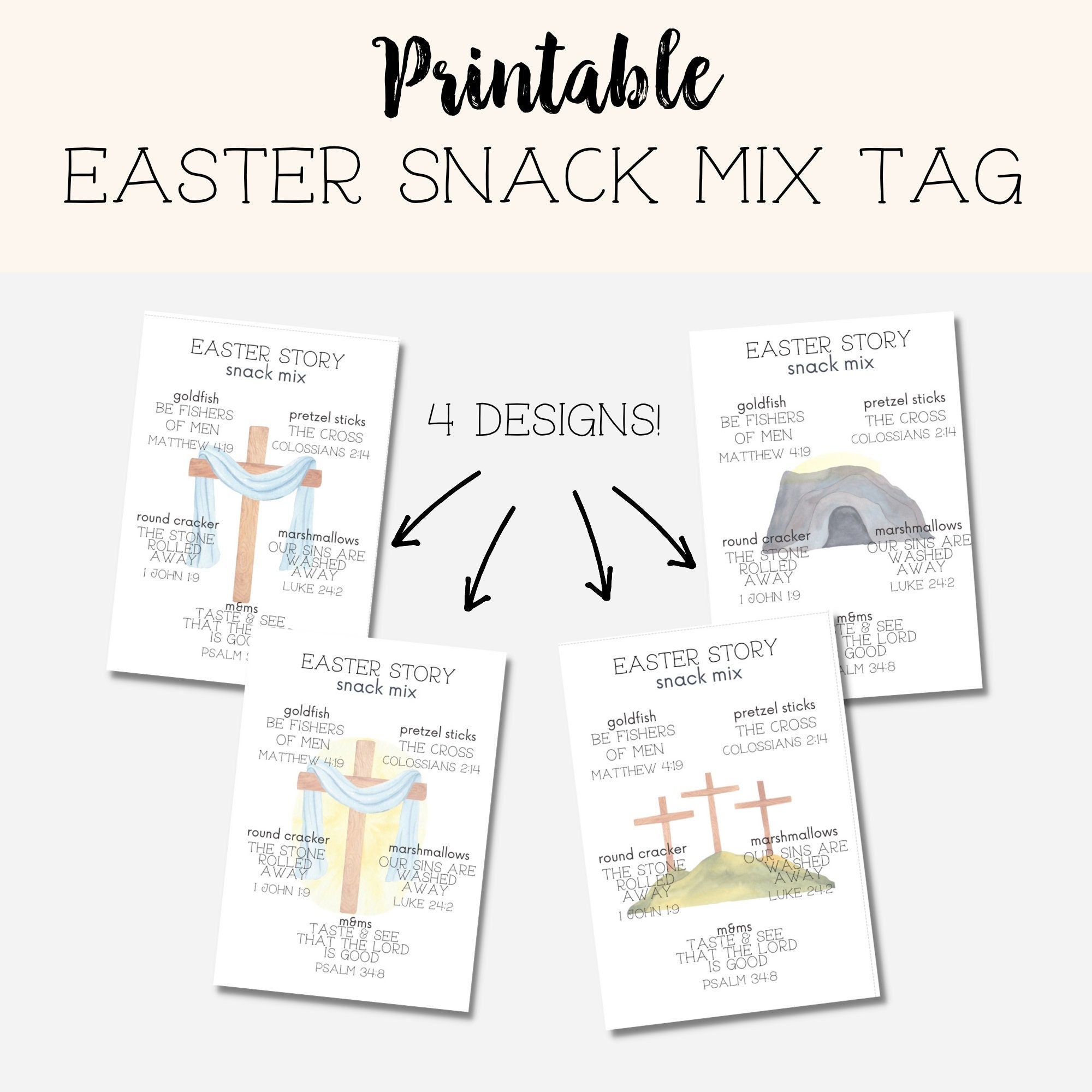 Easter Story Snack Mix Printable | Easter Story Snack Treat Gift Tag ...