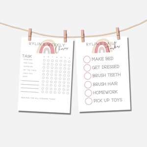 Editable Chore Chart Daily & Weekly Checklist Chart Daily Routine to Do ...