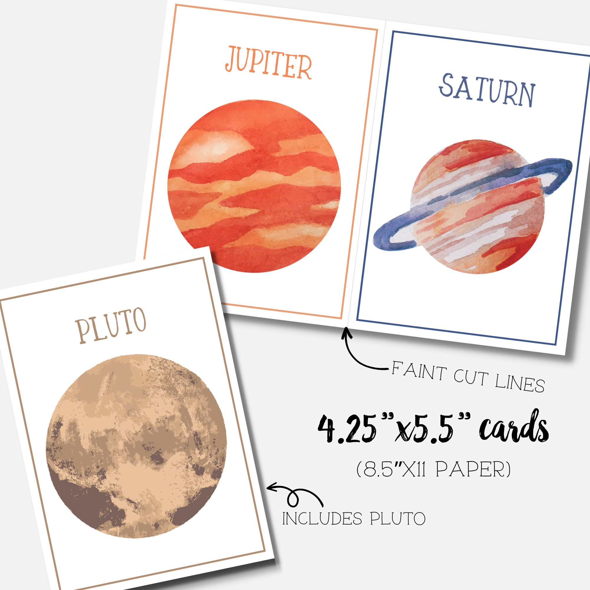 Solar System Planet Space Flash Cards | Montessori, Early Education ...