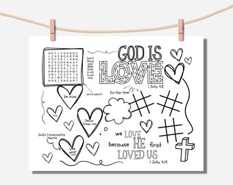 Christian Valentine's Day Activity Sheet for Kids, Scripture Valentine ...