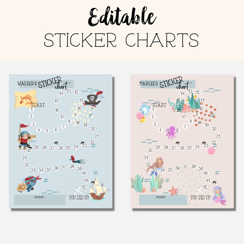 Editable Sticker Chore Chart Daily Checklist Responsibility Chart Daily ...