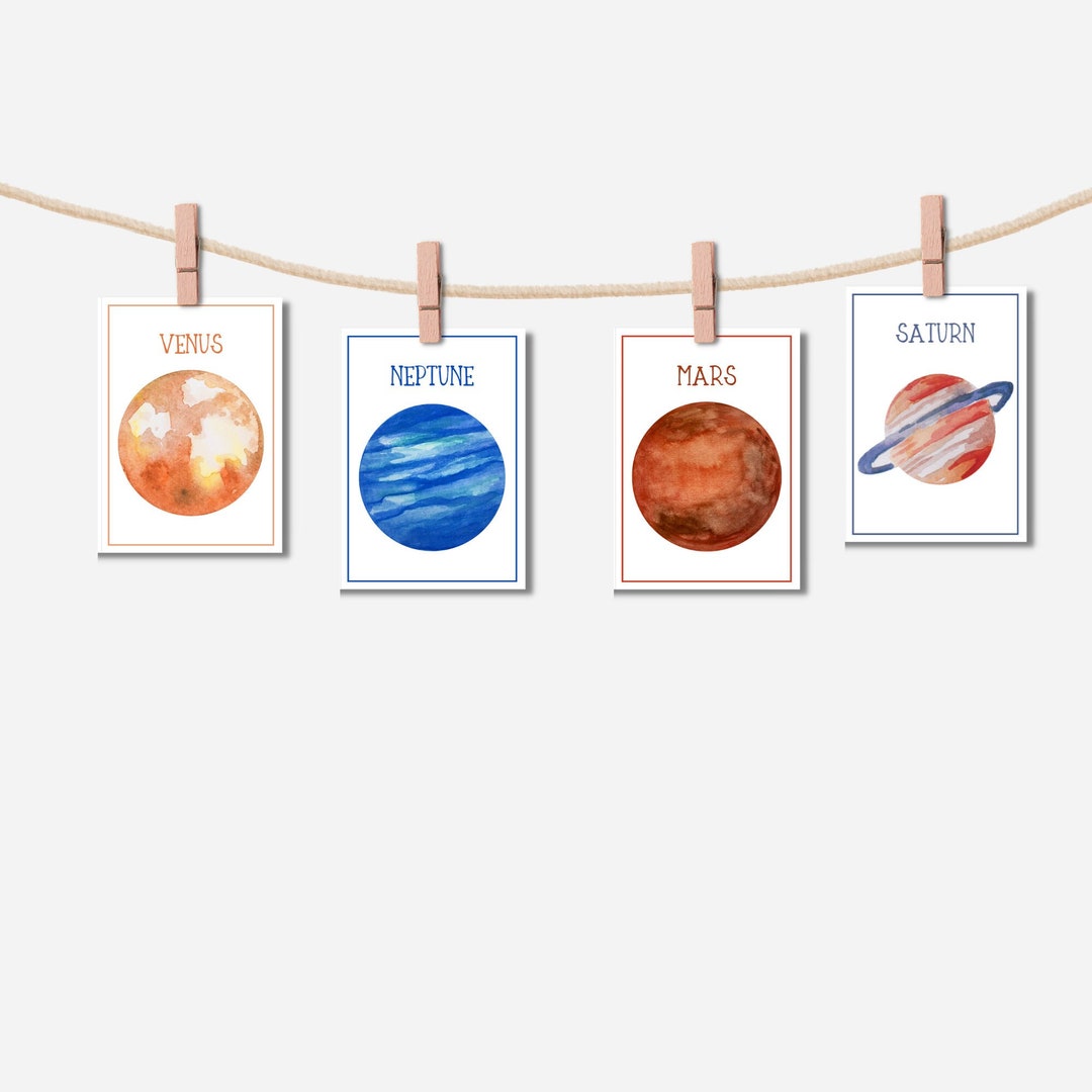 Solar System Planet Space Flash Cards | Montessori, Early Education ...