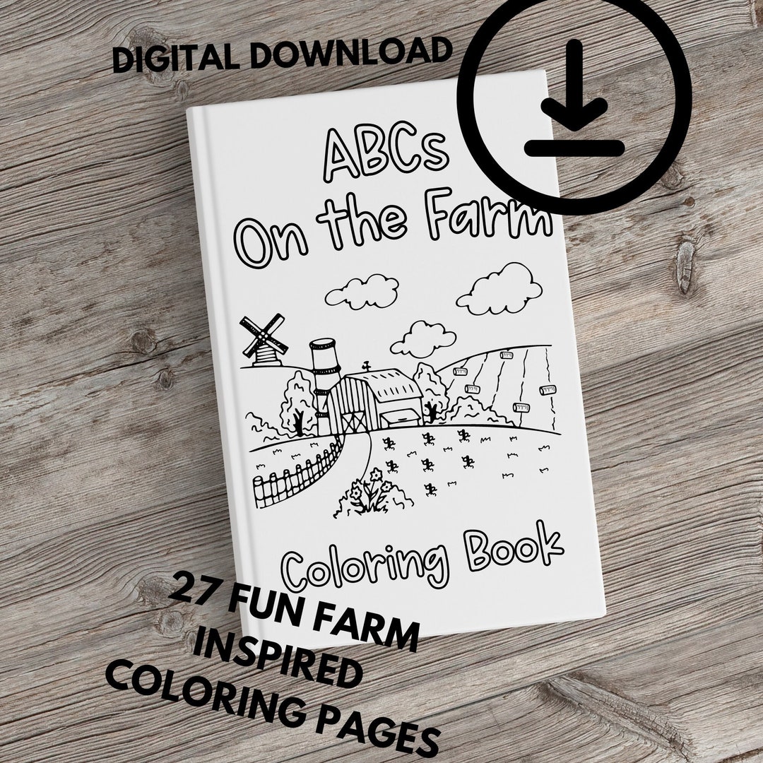 ABC Alphabet Farm Coloring Pages | Digital Download | JPG, PDF - Etsy
