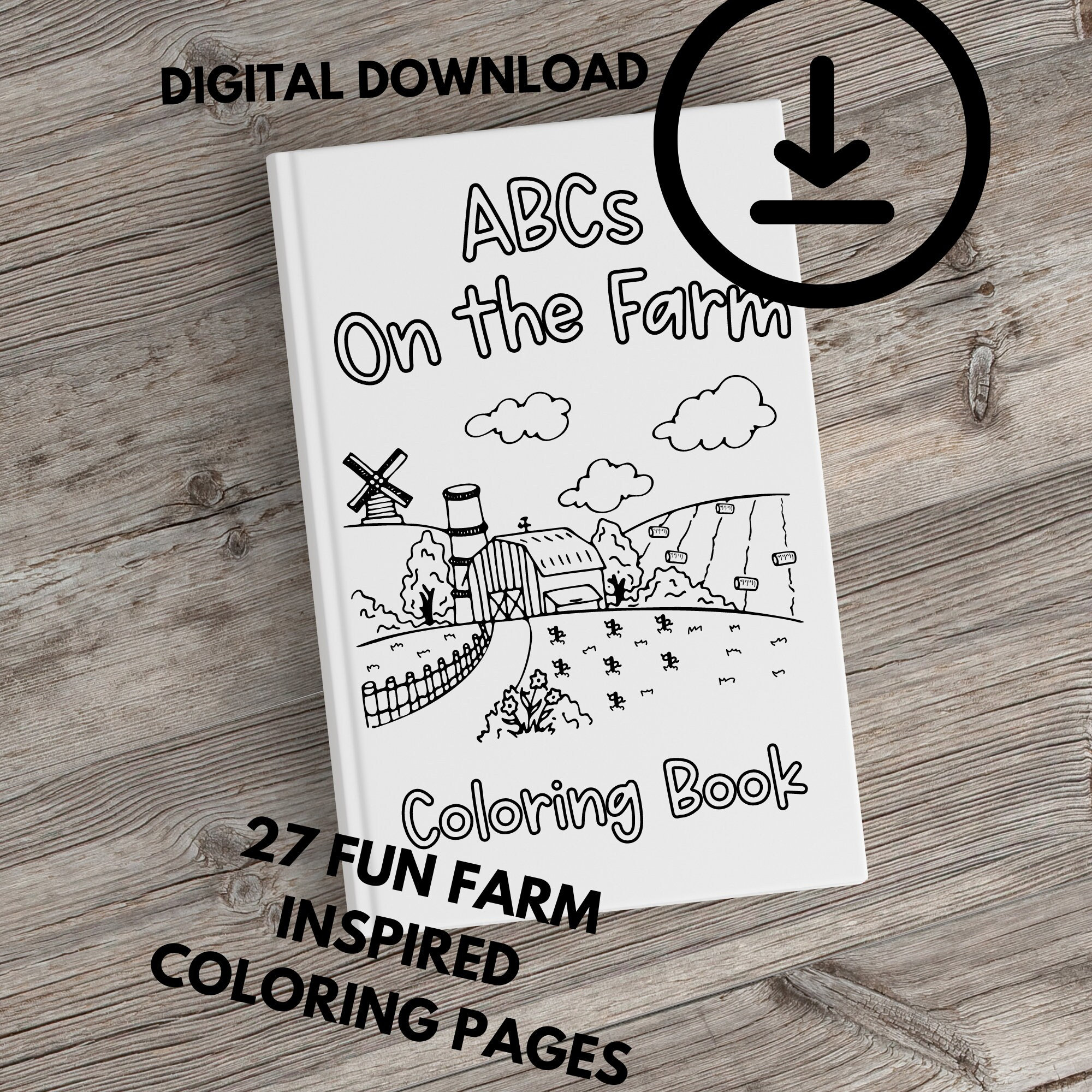ABC Alphabet Farm Coloring Pages | Digital Download | JPG, PDF - Etsy
