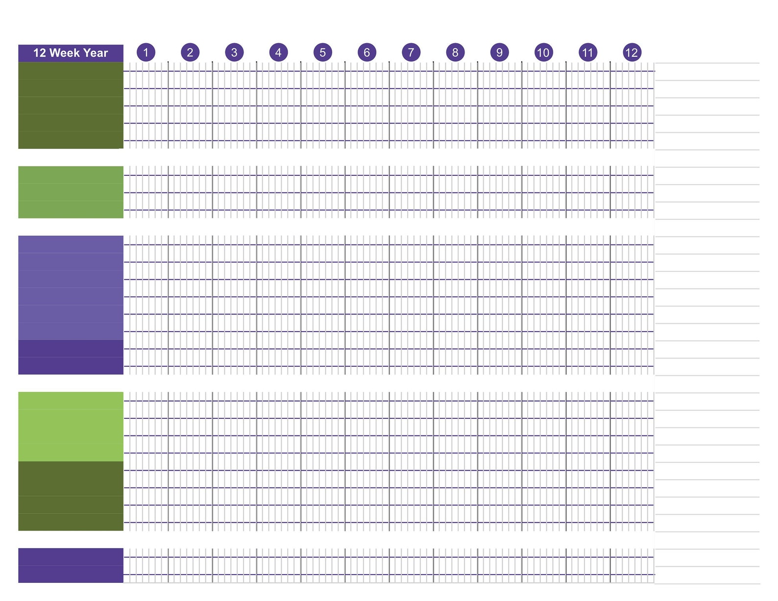 12 Week Year Style Habit Tracker - Etsy