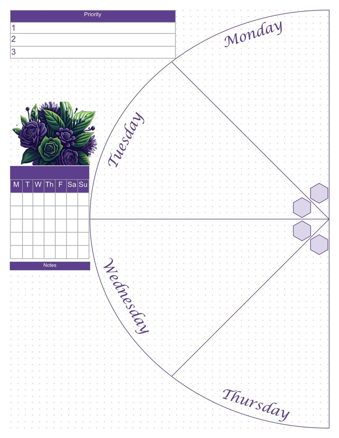 Printable Planner Pages Undated Weekly Inserts Tasks List Weekly Todo ...