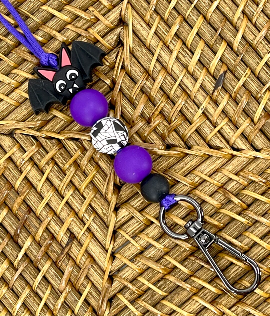 Halloween Bat Lanyard Teacher Lanyard Silicone Bead - Etsy