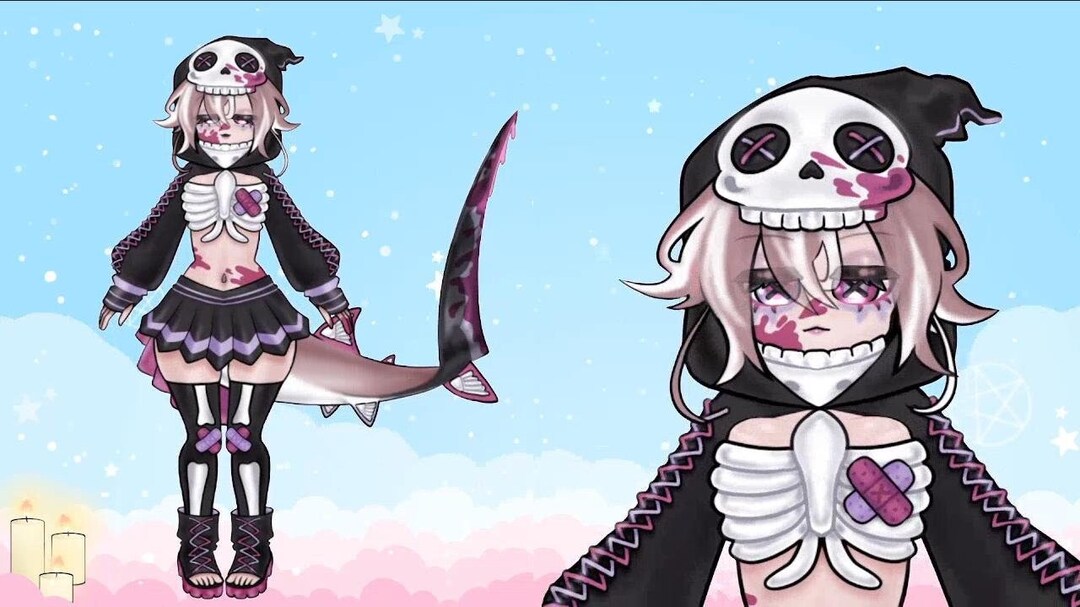 Grim Reaper Thresher Shark Vtuber Model Character Adopt Fully Rigged ...