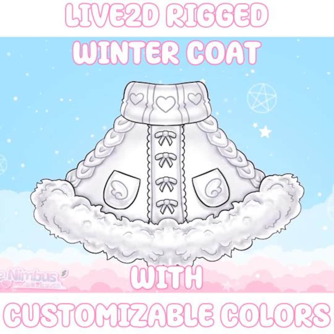 Vtuber Asset Live2d Rigged Kawaii Angelic Fluffy Winter Coat With ...