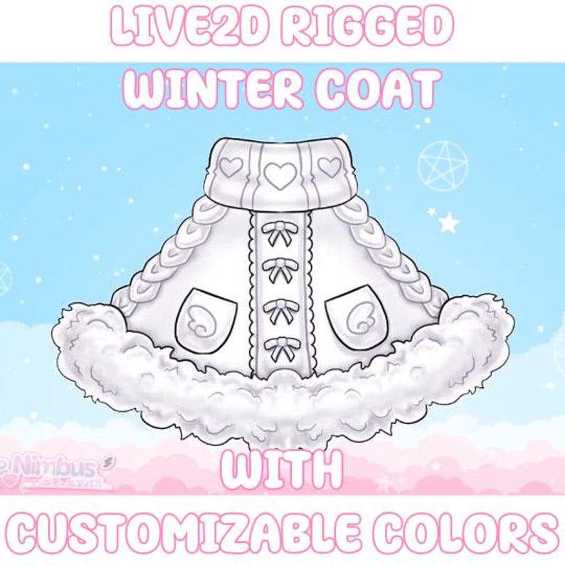 Vtuber Asset Live2d Rigged Kawaii Angelic Fluffy Winter Coat With ...
