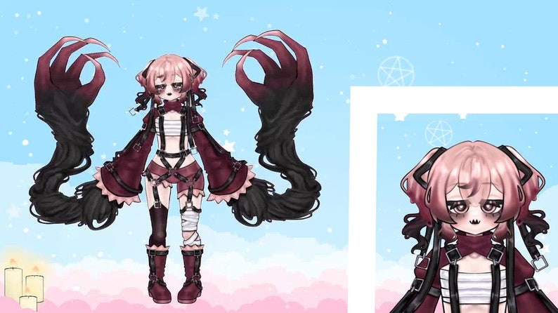 Shadow Hands Monster Vtuber Model Character Adopt Fully Rigged Ready to ...