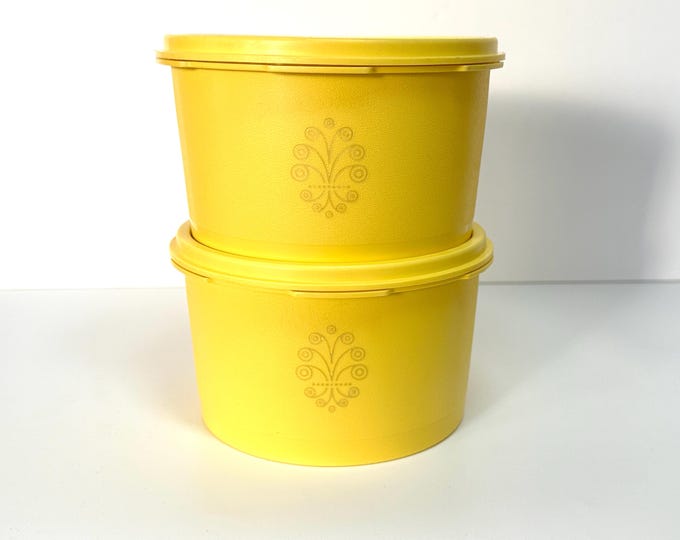 Vintage Yellow Lustro Ware Kitchen Canisters - Set of 3 - 1950s Plastic ...