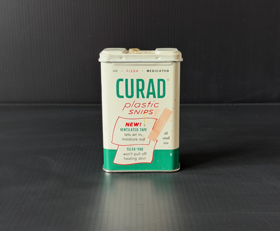 1960s Curad Plastic Snips Metal Tin Mid-century First Aid Decor - Etsy