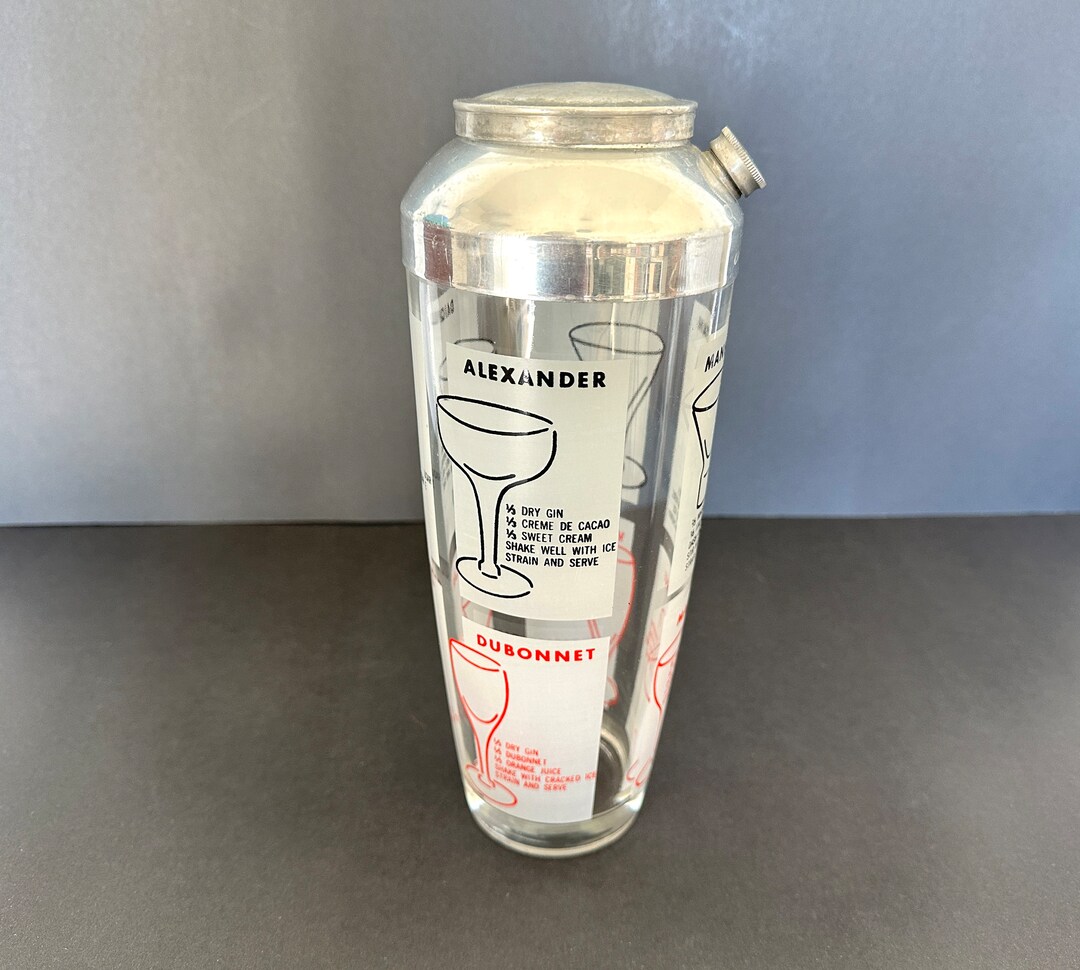 1960s Large Cocktail Shaker With Drink Recipes - Etsy