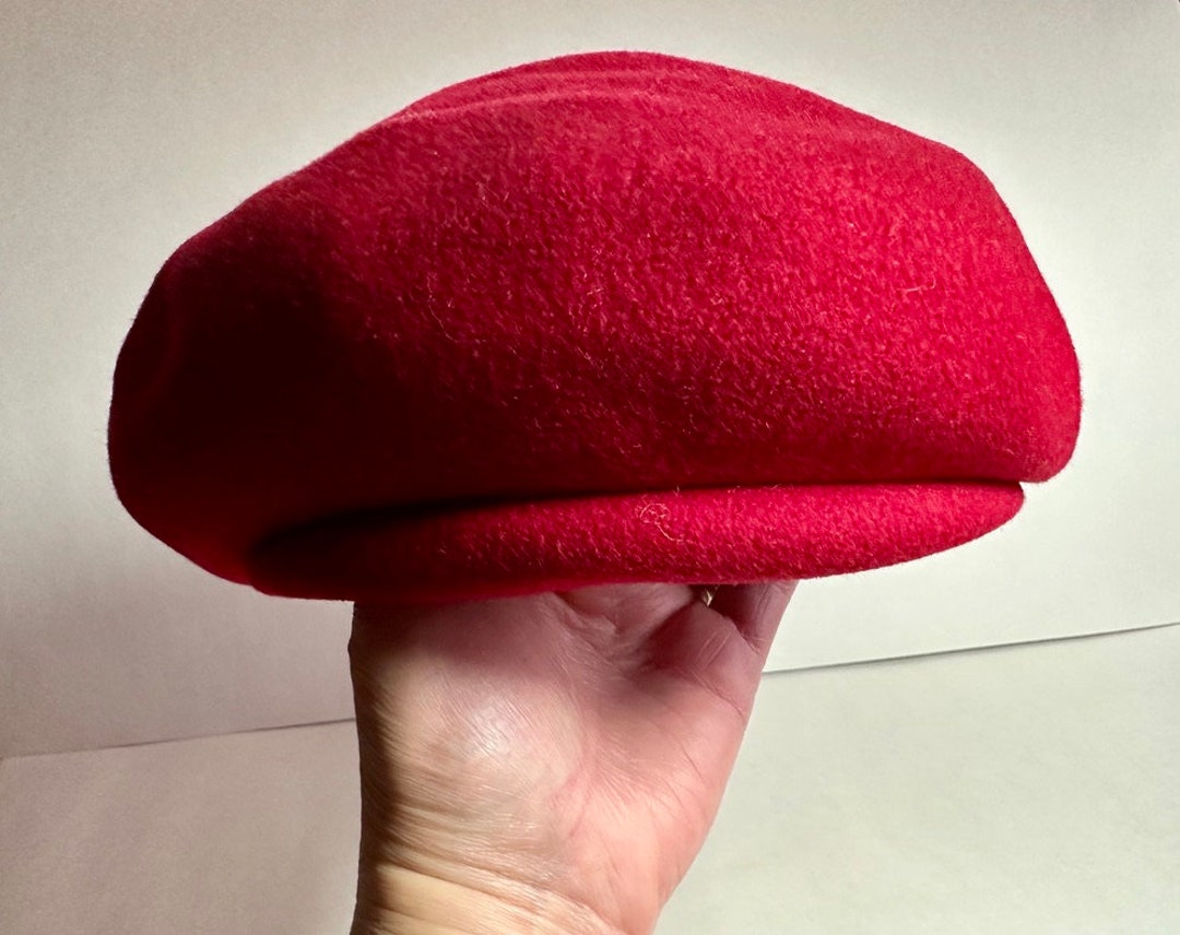 Rare Vintage Deep Red Beret Merrimac Hat Corp - Etsy