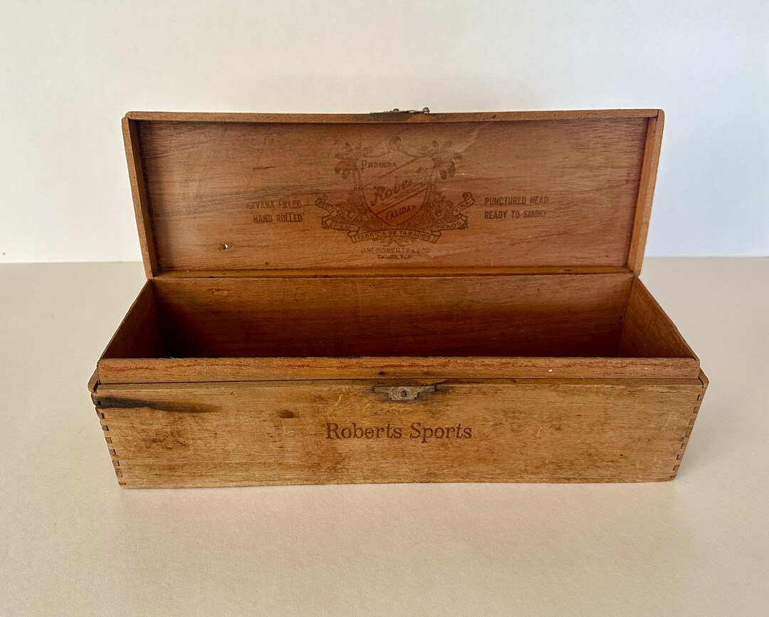 Rare JW Roberts & Sons Wooden Cigar Box - Etsy