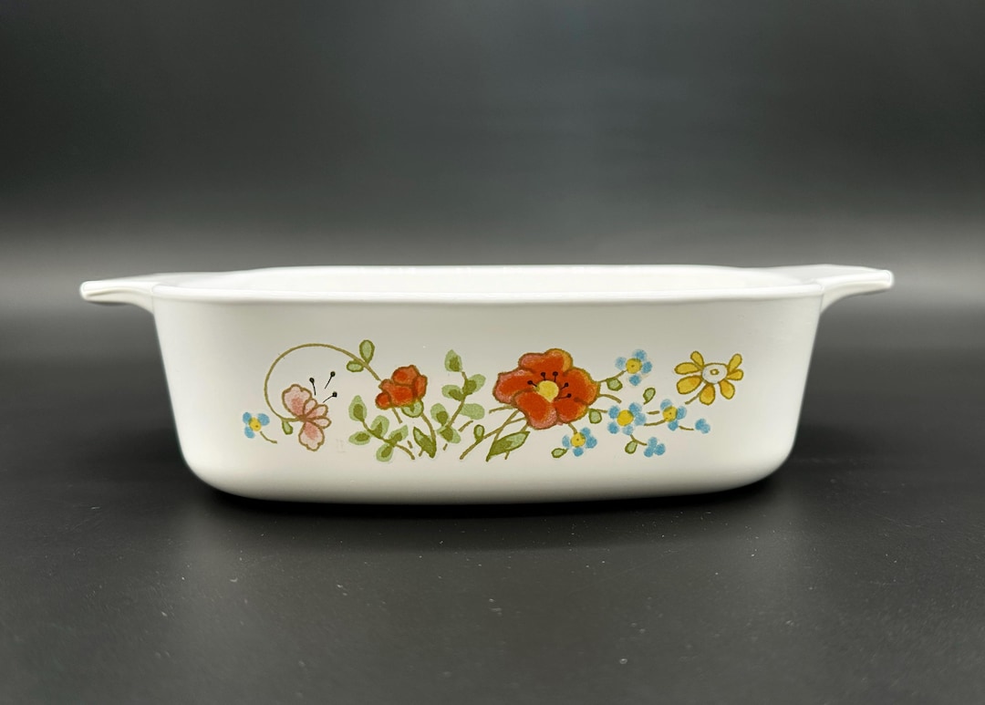 Corning Ware Small Square Casserole Dish Wildflower Pattern No Lid ...