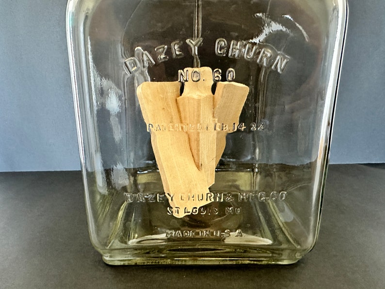 Dazey Butter Churn No. 60 Patented Feb. 14, 1922 1920s Glass Butter ...