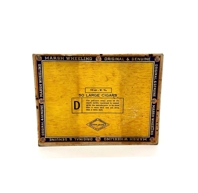 Vintage Marsh Wheeling Deluxe Empty Cigar Box, Tobacciana, Old Shallow ...