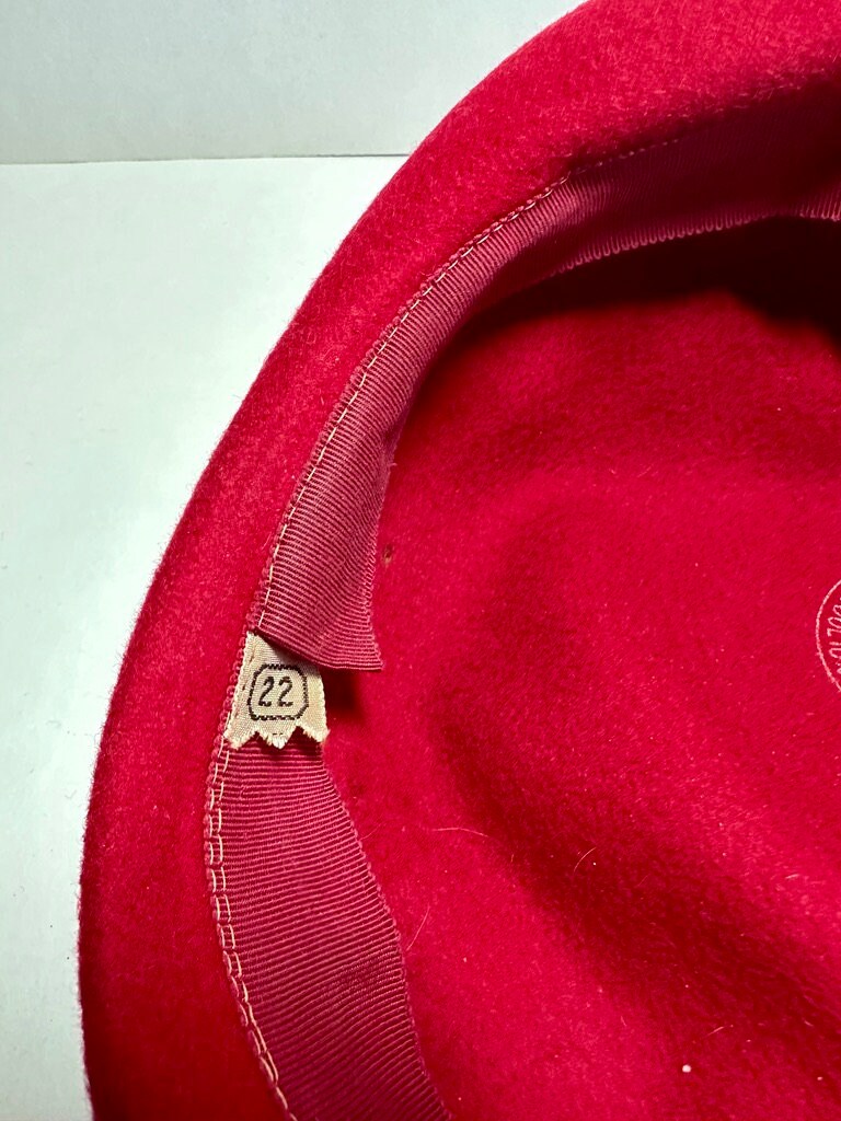 Rare Vintage Deep Red Beret Merrimac Hat Corp - Etsy