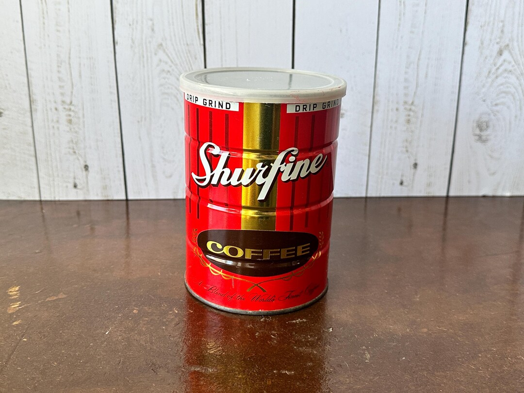 MCM Shurfine Drip Grind Coffee Can With Lid | One Pound Red Gold Coffee ...