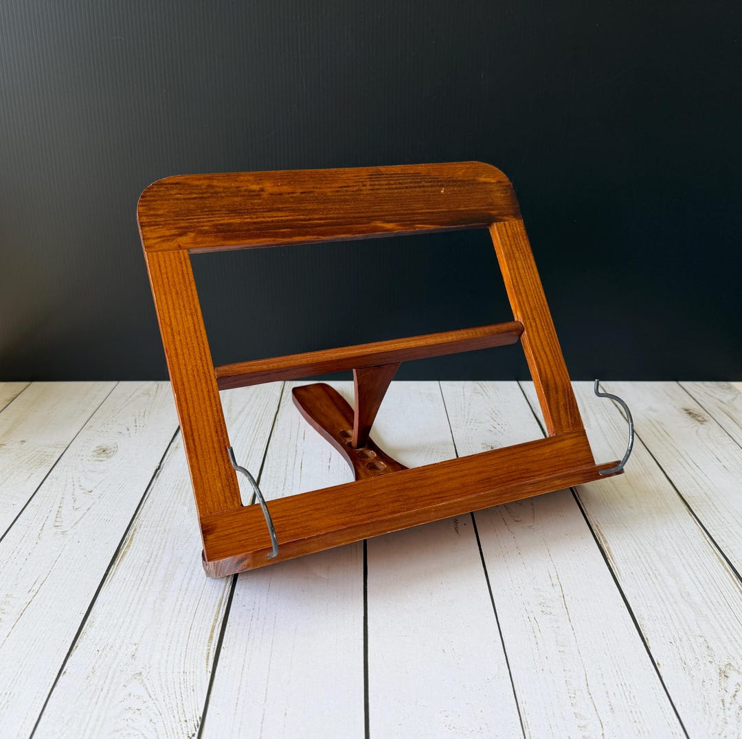 Vintage Adjustable Wooden Cookbook Stand - Etsy
