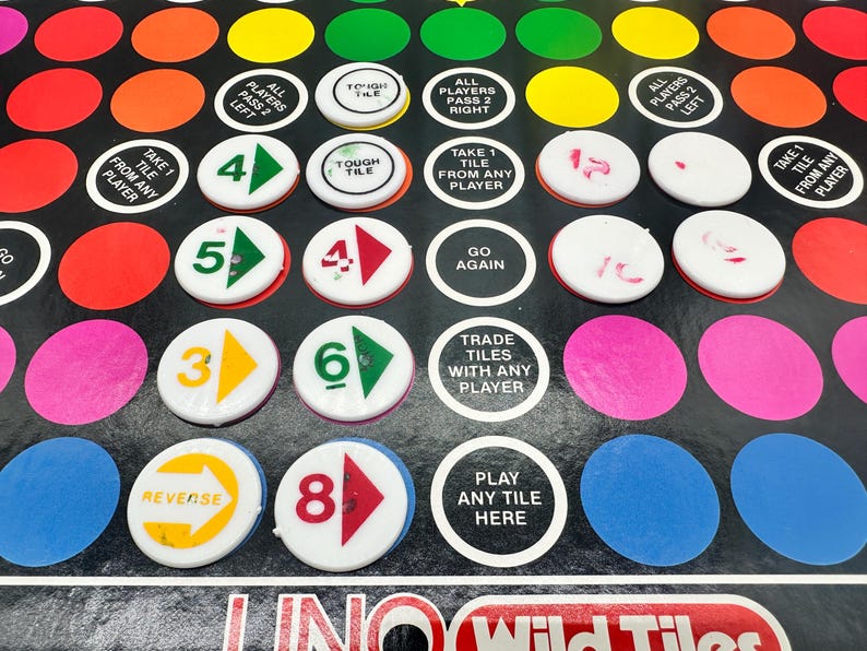 Uno Wild Tiles 1980s Board Game Complete - Etsy