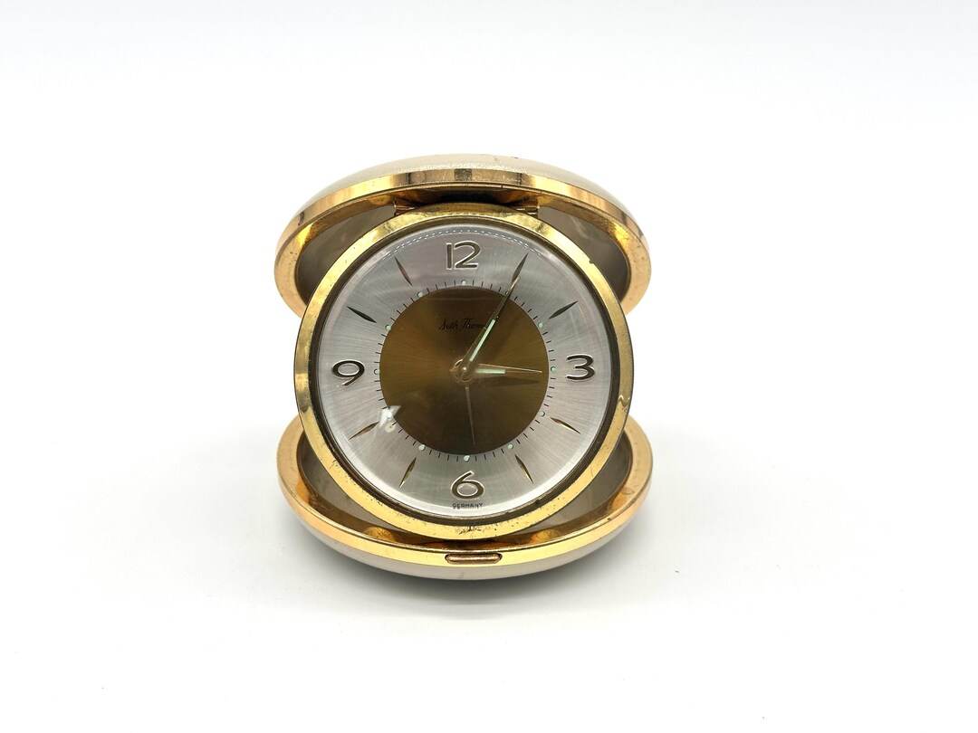 1960s Seth Thomas Clamshell Travel Alarm Clock Made in Germany It Works ...