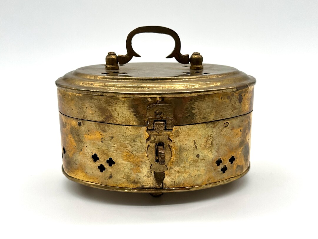 Vintage Pierced Brass Cricket Box With Hinged Lid - Etsy