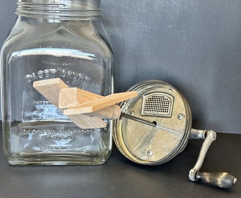 Dazey Butter Churn No. 60 Patented Feb. 14, 1922 1920s Glass Butter ...