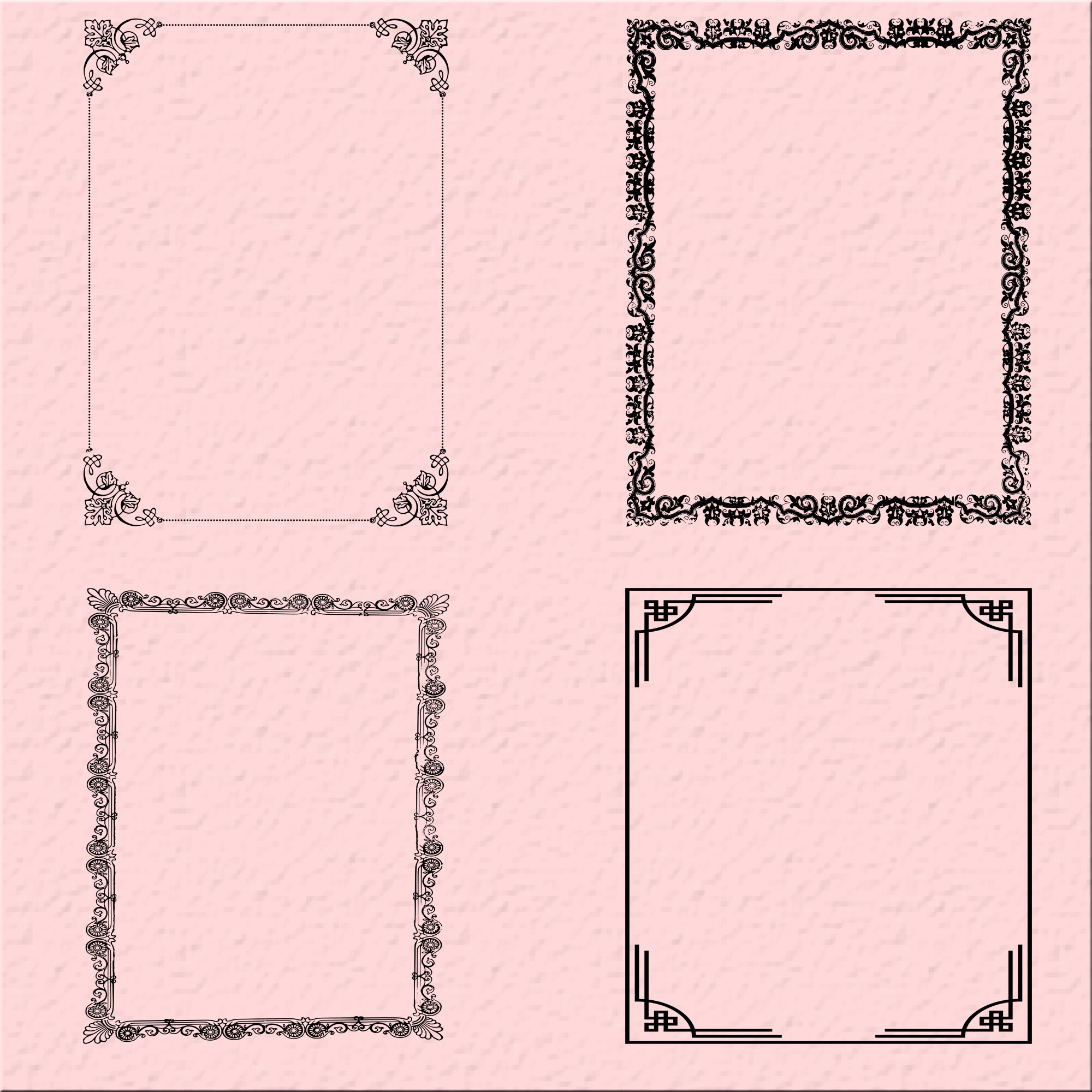 Frame Borders Clip Art With Transparent and White Background | 25 ...