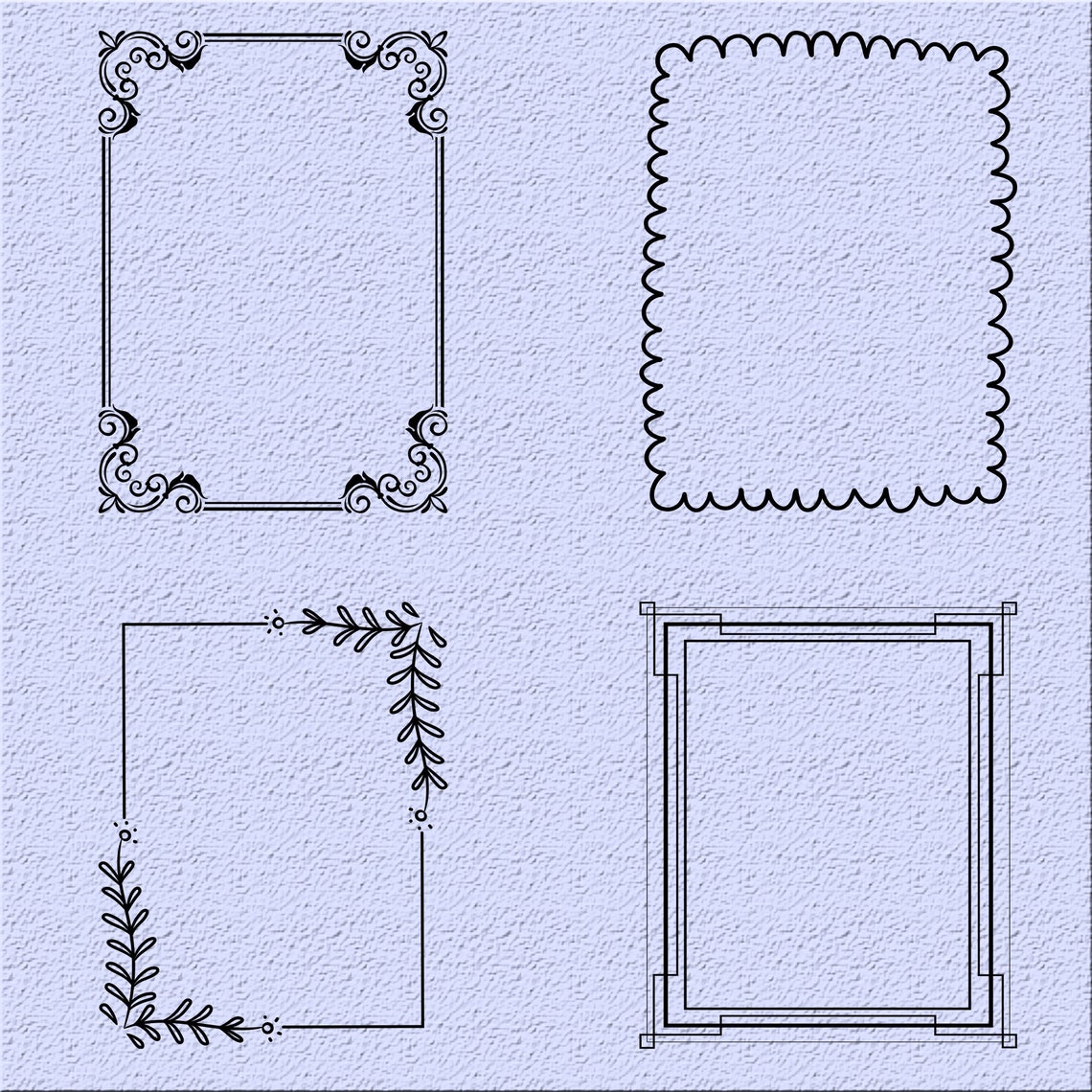 Frame Borders Clip Art With Transparent and White Background | 25 ...
