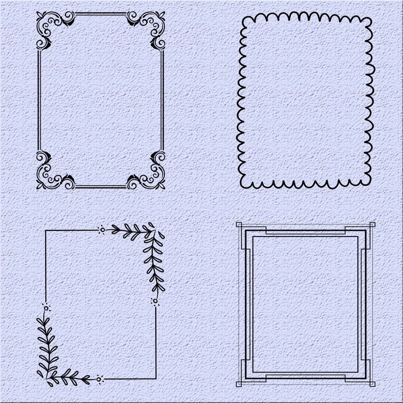 Frame Borders Clip Art With Transparent and White Background | 25 ...