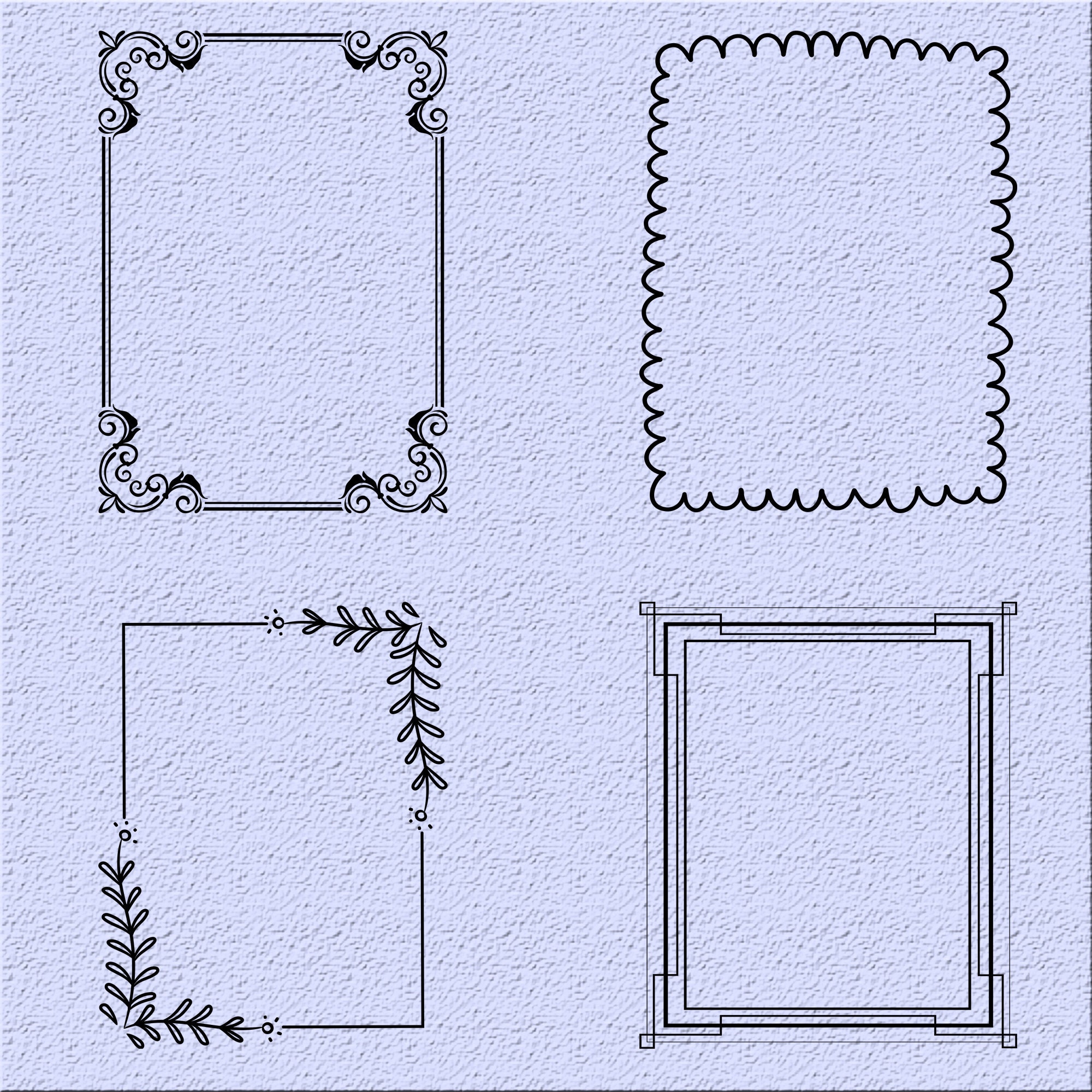 Frame Borders Clip Art With Transparent and White Background | 25 ...
