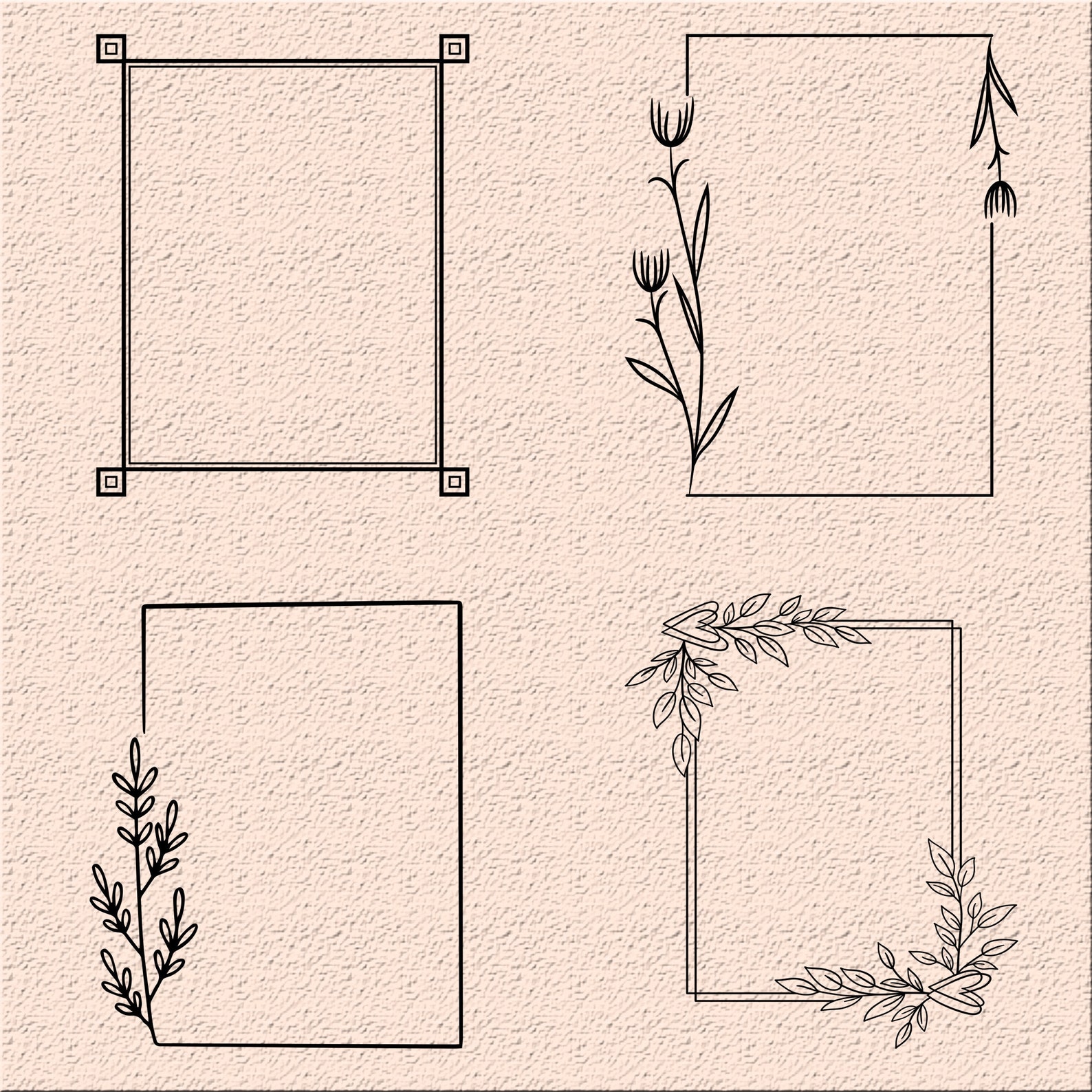 Frame Borders Clip Art With Transparent and White Background | 25 ...