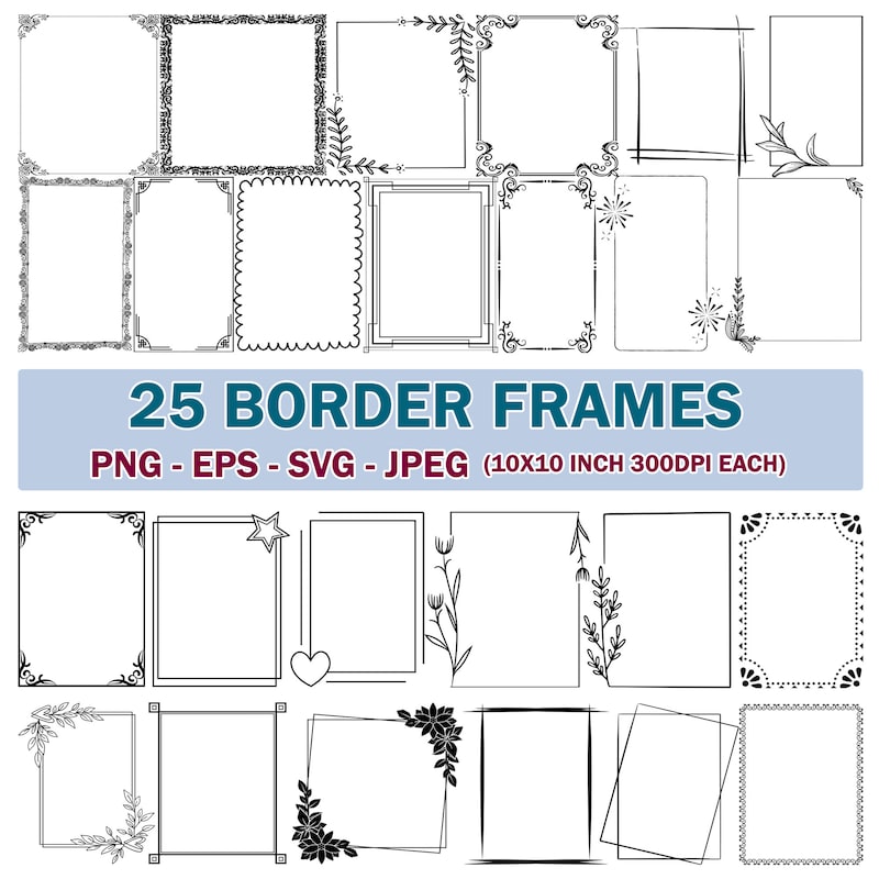 Digital Borders - Etsy