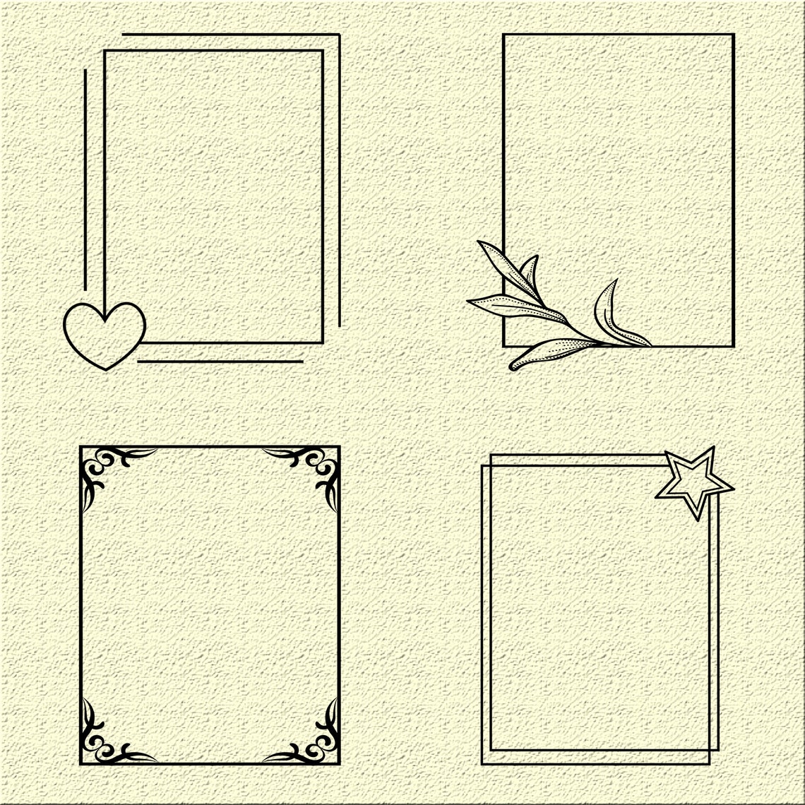 Frame Borders Clip Art With Transparent and White Background | 25 ...