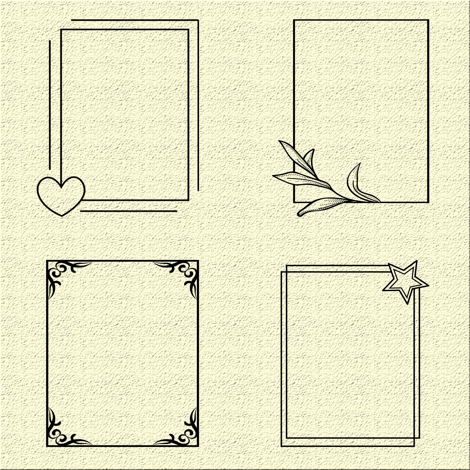 Frame Borders Clip Art With Transparent and White Background | 25 ...