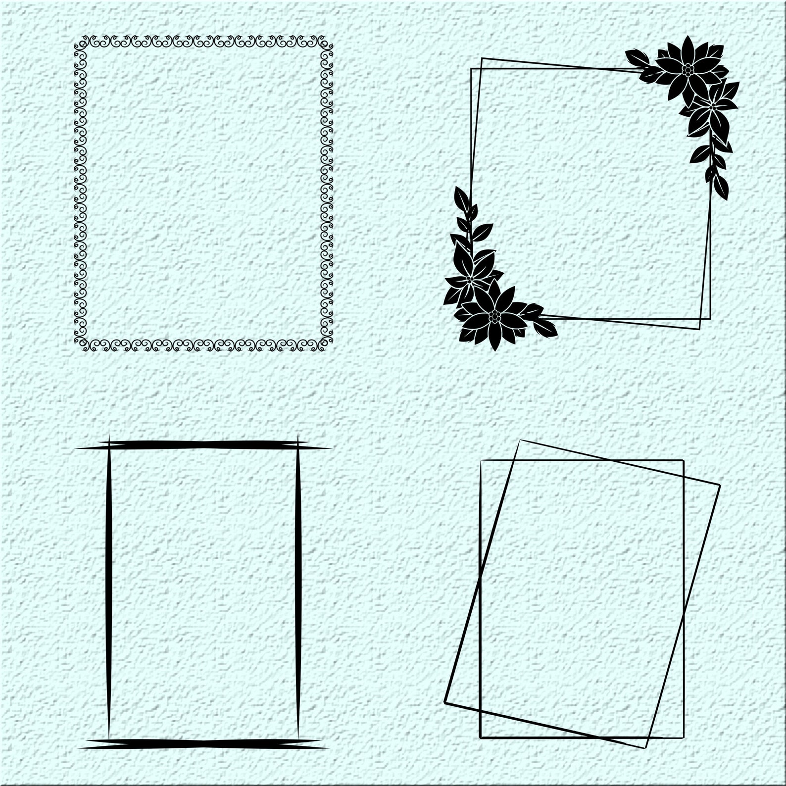 Frame Borders Clip Art With Transparent and White Background | 25 ...