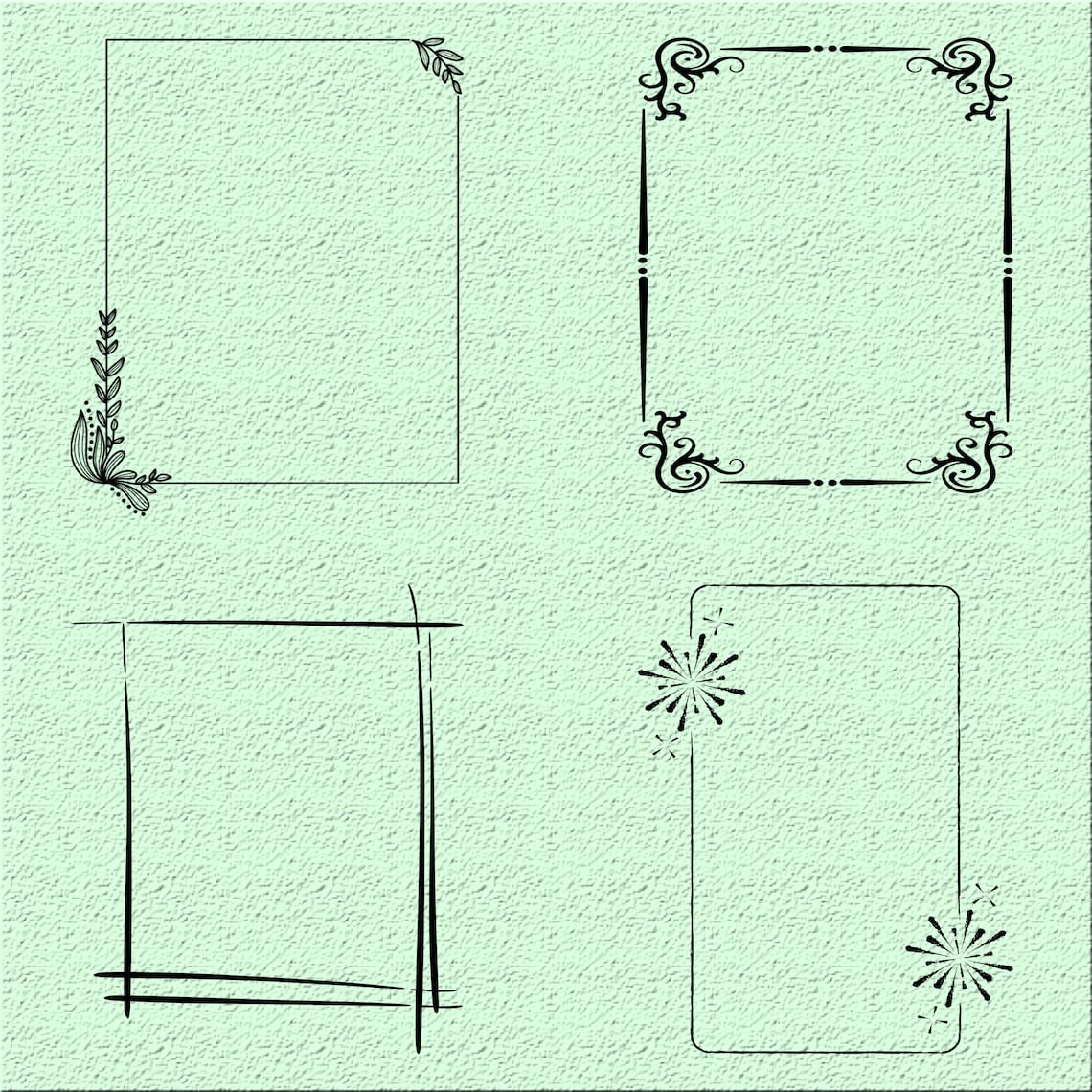 Frame Borders Clip Art With Transparent and White Background | 25 ...