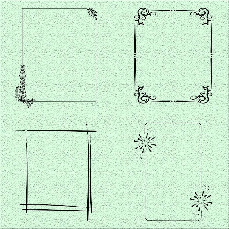 Buy Border Frames Clip Art | Page Frames SVG Bundle (digital Download ...